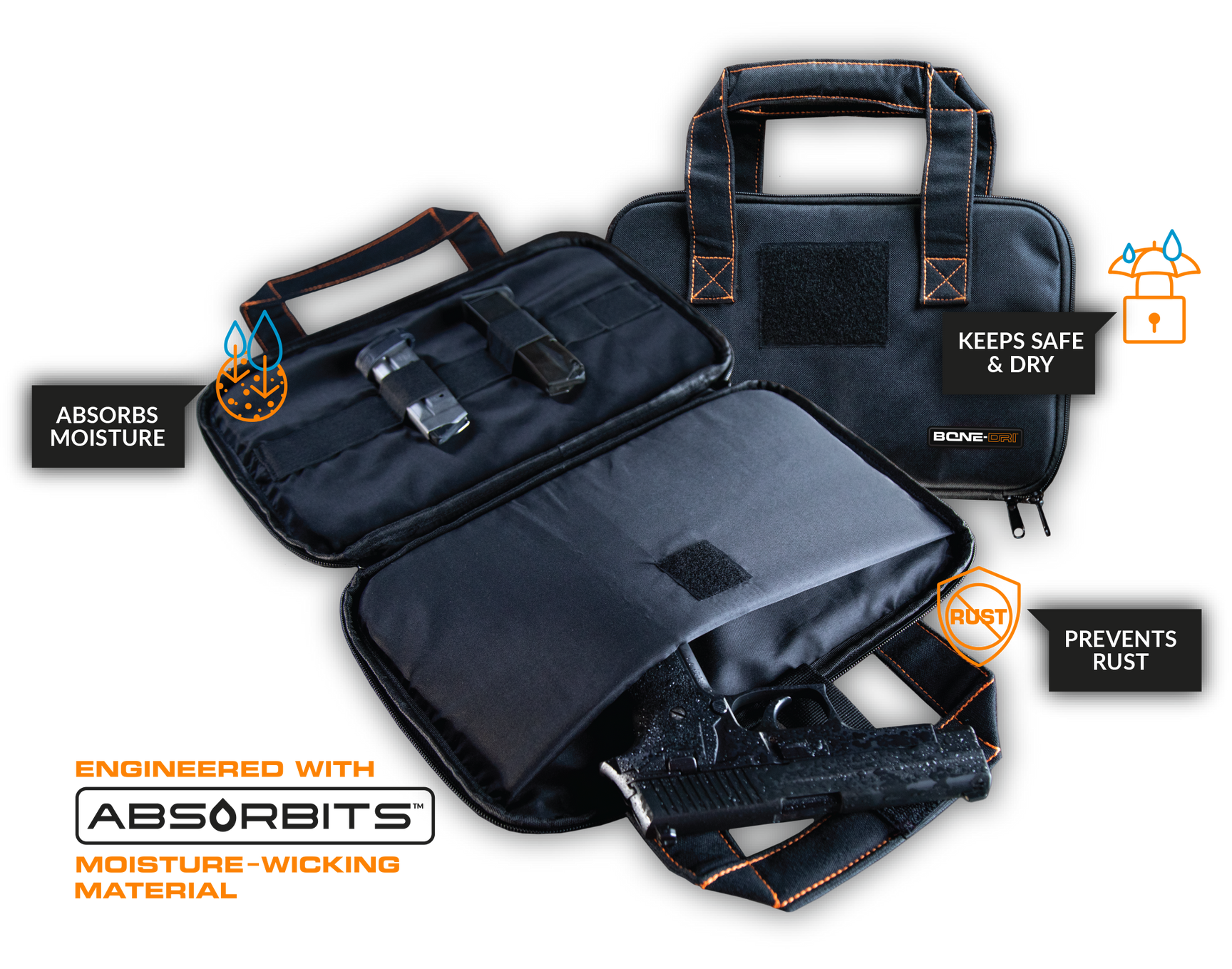 Rust Prevention Handgun 2.0 Case – BONE-DRI™